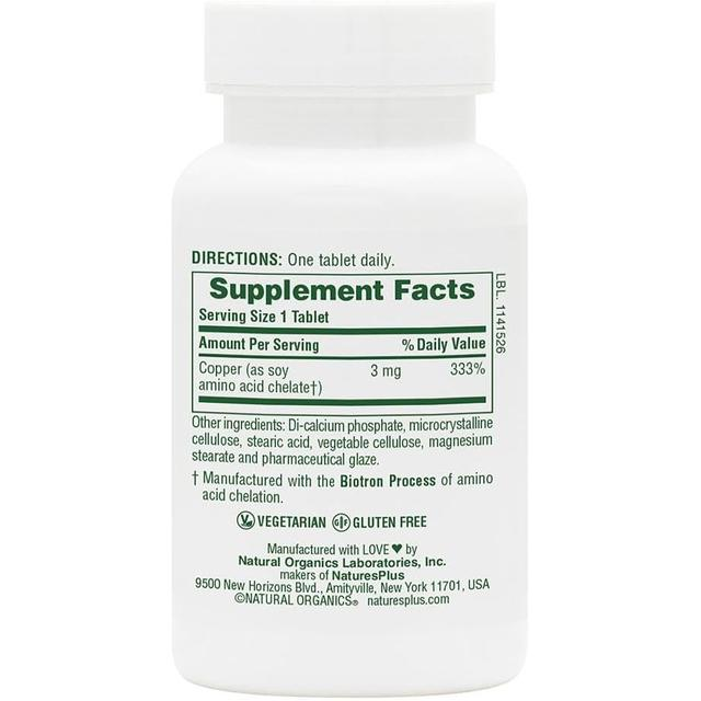 Nature's Plus, Copper, 3 mg, 90 Tablets - Wellness Vitamins & Supplements.
